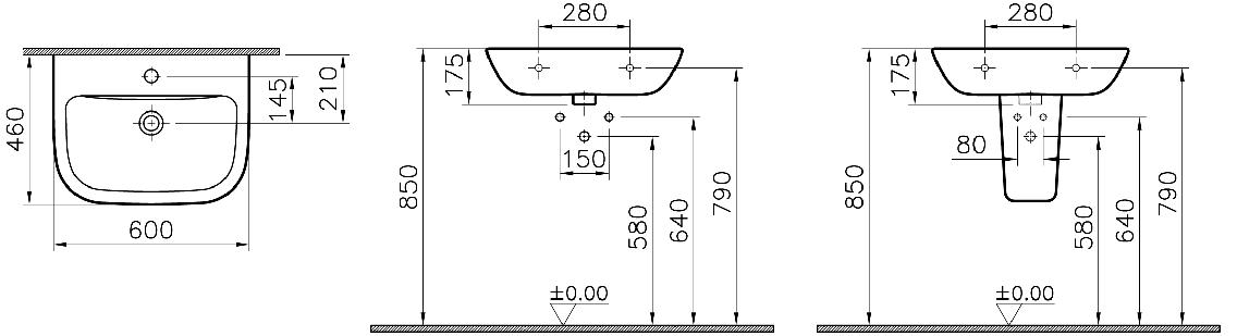 Shop-Installateur -ALVA Amoa Waschtisch 60x46cm Weiß