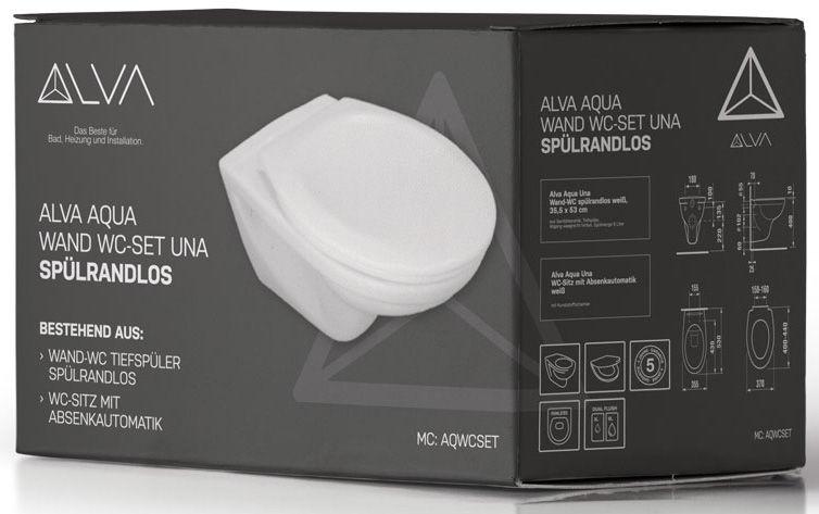 Shop-Installateur -Alva Aqua Una Wand-WC-Set Tiefspüler spülra...