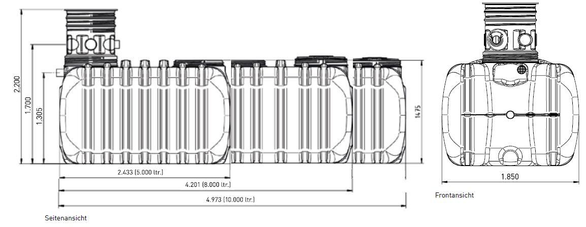 Shop-Installateur -ALVA Regenwassertank 8.000 Liter inkl. Siphon...