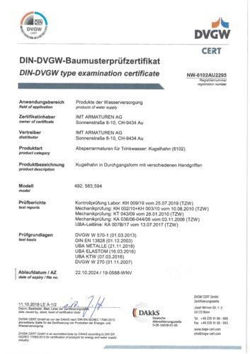 Shop-Installateur -ALVA TW-Kugelhahn Ms DN25 1"IG m.gruenem Dreh...