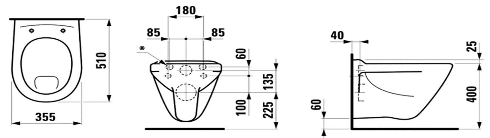 Shop-Installateur -ALVA Una Wand-WC Flachspüler Weiß