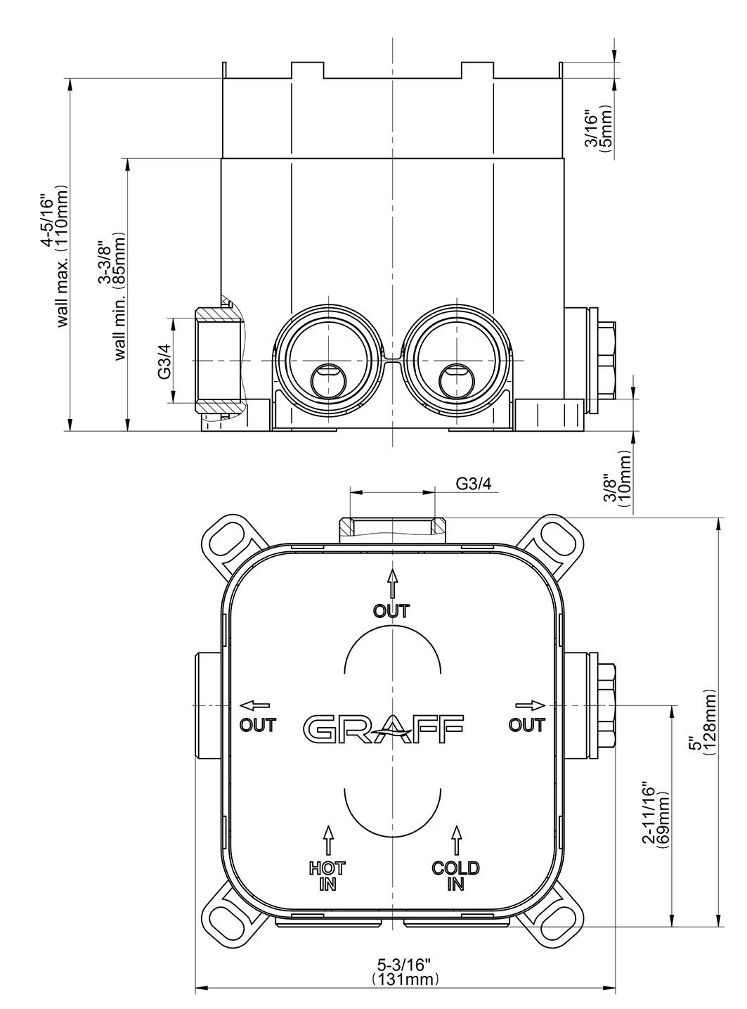 Shop-Installateur -Graff UNIVERSAL UNI-BOX - Universal-Einbaukö...